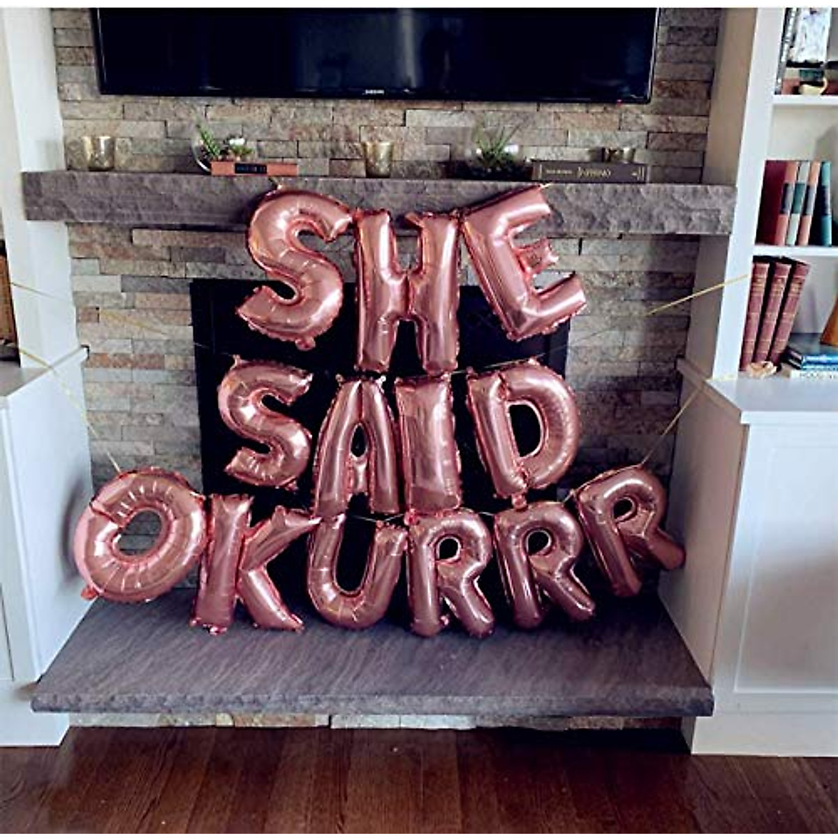 JeVenis She Said Okurrr Balloon Engagement Decoration Balloon She Said Yes Balloon Wedding Proposal Decoration Proposal Banner Bridal Shower Decor Hen Party Bachelorette Party Decoration