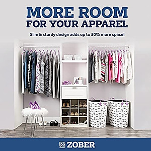 Zober Plastic Hangers 50 Pack - Heavy Duty Black Plastic Hangers - Space Saving Clothes Hangers for Coats, Pants & for Everyday Use - Clothing Hangers with Hooks