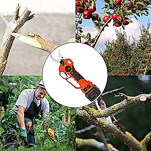 Pikasola Electric Pruning Shears, Cordless Pruner with (1.6 Inch) Diameter, Electric Pruner Include Finger Protection Function, Battery Pruner for Tree Branch, Garden.