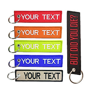 Custom Personalized Keychain, Embroidery Your Text Name Keychain Car key Tags suitable for Motorcycles Cars