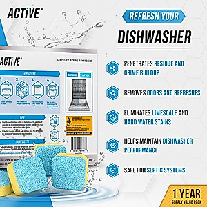 Dishwasher Cleaner And Deodorizer Tablets - 24 Pack Deep Cleaning Descaler Pods Formulated To Clean Dish Washer Machine, Heavy Duty And Septic Safe, Natural Remover For Limescale, Hard Water, Calcium, Odor, Smell - 12 Month Supply