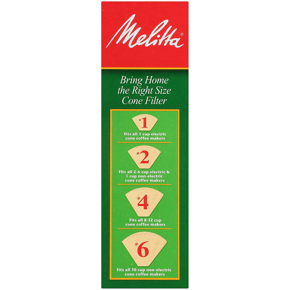 Melitta #2 Cone Coffee Filters, Unbleached Natural Brown, 100 Count (Pack of 6) 600 Total Filters Count - Packaging May Vary