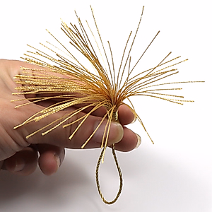 VAPKER 100 Pieces Light Gold 13cm/5-Inch Silky Handmade Soft Tassels Floss Bookmark Tassels with 2-Inch Cord Loop for Jewelry Making, DIY Projects, Bookmarks