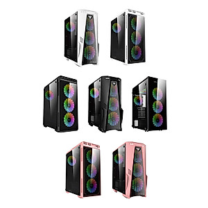 Apevia FB4-RGB Frostblade 120mm Silent RGB Color Changing LED Fan for Gaming with Remote Control, 16x LEDs & 8X Anti-Vibration Rubber Pads (4-pk)