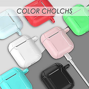 Fintie Case for AirPods 2 & 1, Premium Silicone Shockproof Protective Cover Skin with Keychain [Front LED Visible] Compatible with AirPods 1 and 2 Charging Case, Green-Glow in The Dark