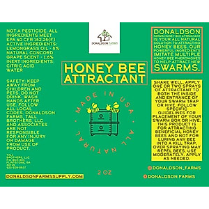 Donaldson Farms Honey Bee Attractant - Naturally Attract Honey Bees to Your Bee Hive.