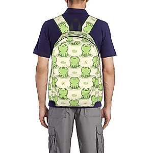 Qwalnely Frog Backpack for School, Durable Waterproof Backpacks Laptop for Teens Adult Women Girl, Men Boy Cute Frog Stuff