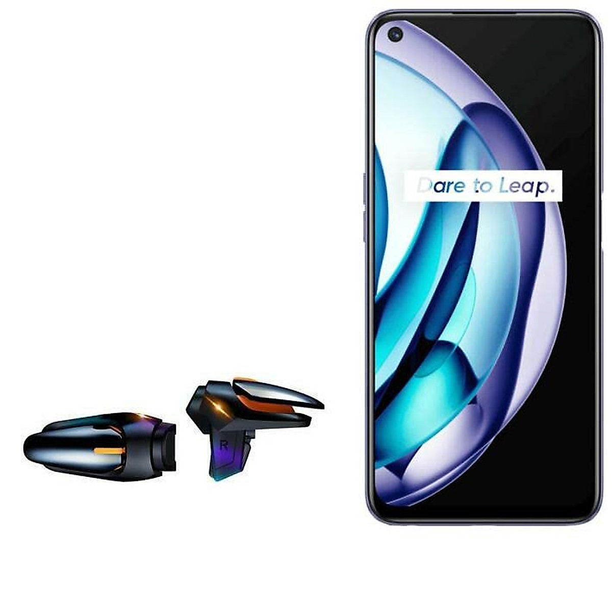 BoxWave Gaming Gear for Realme Q3s (Gaming Gear by BoxWave) - Touchscreen QuickTrigger Auto, Trigger Buttons Autofire Gaming Mobile FPS for Realme Q3s - Jet Black