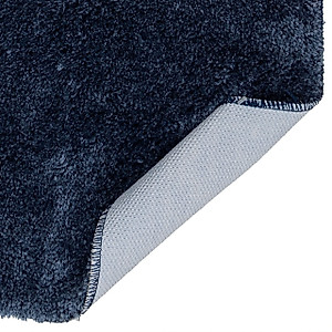Mohawk Home Machine Washable Bath Navy Blue 1' 11" x 3' 3" Bath Mat Perfect for Your Bathroom