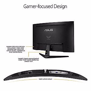 ASUS TUF Gaming 32" 1080P Curved Monitor (VG328H1B) - Full HD, 165Hz (Supports 144Hz), 1ms, Extreme Low Motion Blur, Speaker, Adaptive-Sync, FreeSync Premium, VESA Mountable, HDMI, Tilt Adjustable