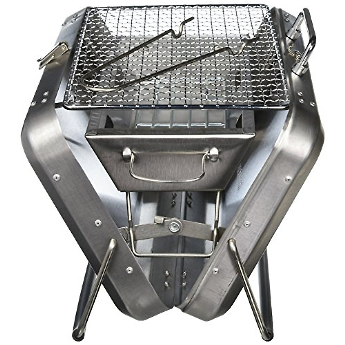 Kikkerland BQ01 Portable BBQ Suitcase, Silver