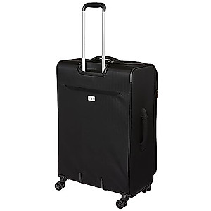 DELSEY Paris Sky Max 2.0 Softside Expandable Luggage with Spinner Wheels, Black, Checked-Medium, 24 Inch