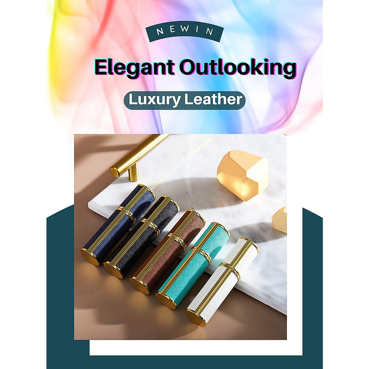 UULANFA Refillable Perfume Bottle Atomizer for Travel,Portable Easy Refillable Perfume Spray Pump Empty Bottle for men and women with Mini Pocket Size 5ml (SU.G-White)