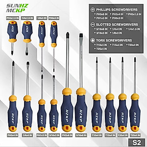 SUNHZMCKP Magnetic Screwdriver Set 66-Piece, S2- Alloy Tool Steel, Includes Slotted/Phillips/Torx Mini Precision Screwdriver, Replaceable Screwdriver Bits With Sturdy tool box