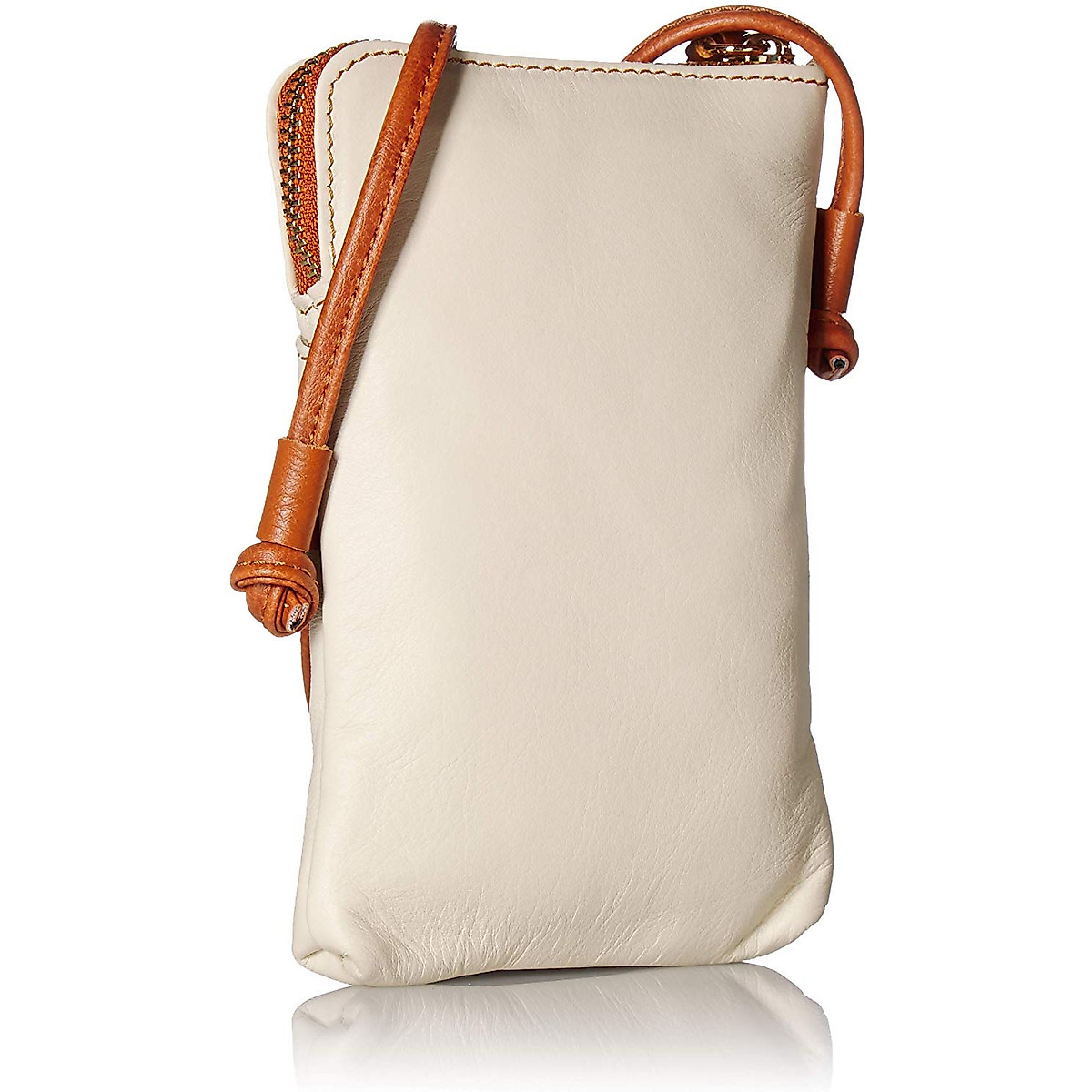 Monahay Small Italian Leather Cross Body Cell Phone and Passport Travel Pouch Bag MH9723 … (Metallic Gold)