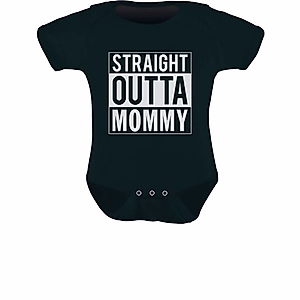 Tstars Straight Outta Mommy Newborn Girl Boy Outfits New Mom Gifts Funny Baby Bodysuit Newborn Black