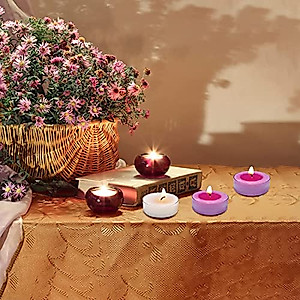 Kenking Lilac Scented Tealight Candles, 30 Packs Hot Pink Soy Wax Tea Lights, 4-5 Hour Burn Time for Dinner Table Holiday Parties
