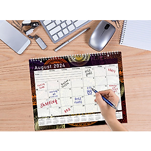 2024-2025 Academic Year 12 Months Student Calendar/Planner for Wall & Desk & 3-Ring Binder, for School, Teacher, Student (Fractal Edition #015)