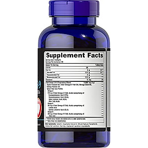 Puritans Pride Triple Omega 3-6-9 Fish, Flax & Borage Oils, Supports Heart Health and Healthy Joints, 240 ct
