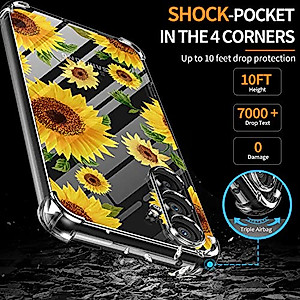 YJROP (3-Pack) for Samsung Galaxy A14 5G Case, Soft Clear TPU [Scratch-Resistant] Drop Silicone Bumper Protection Shockproof Phone Case Cover for Samsung Galaxy A14 5G, Flower