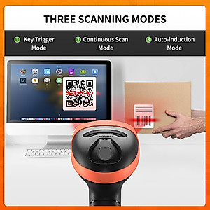 Handheld USB Barcode Scanner Reader for Computers, NetumScan Handheld Wired Automatic 1D 2D Image QR Bar Code Scanners for Mobile Payment, Store, Supermarket, Warehouse