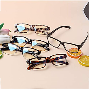 NORPERWIS 5 Pair Reading Glasses Quality Lightweight Blue Light Blocking Eyeglasses with Spring Hinge Readers for Women Men (5 Pack Black-1, 1.50)