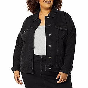 Amazon Essentials Women's Jean Jacket (Available in Plus Size), Black Wash, X-Large