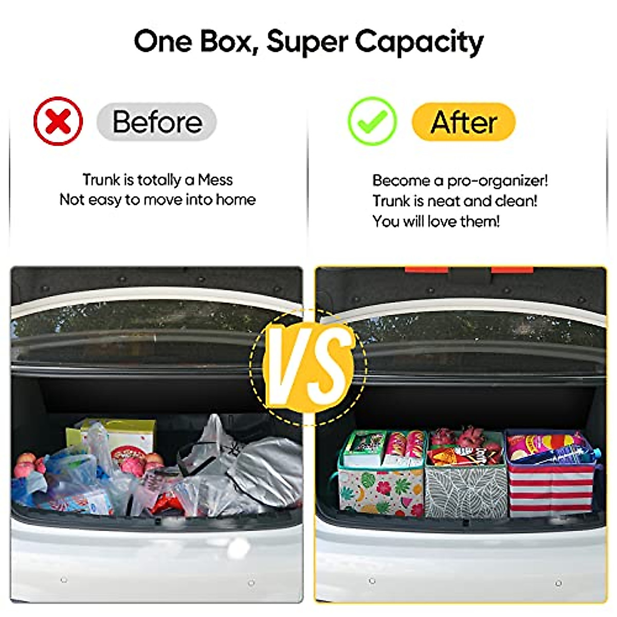 BALEINE 3Pk Reusable Grocery Bags, Foldable Shopping Bags for Groceries with Reinforced Bottom & Handles (Reindeers)