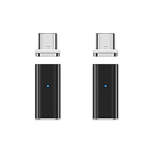 NetDot Gen10 Magnetic Fast Charging USB-C to USB-C Adapter Converter Compatible with Type-c Smartphones (2 Pack Black)