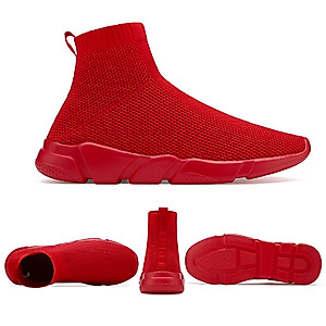 Men's Socks Sneakers Slip On Lightweight Breathable Comfortable Fashion Walking Shoes All Red Size 12