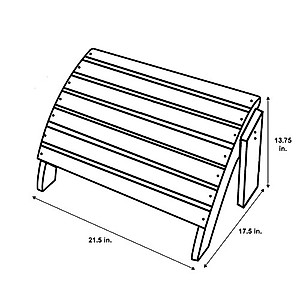 Shine Company Classic Wood Adirondack Chair Ottoman, Natural