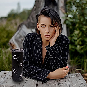 Witch Tumbler with Lid and Straw-Gothic Decor-Stainless Steel Insulated-Witchy Gifts-Skinny Halloween Tumbler for Women Daughter Girlfriend Teenage Girls-Travel Iced Coffee Cup Mug-20 oz Tumbler