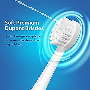 5 Count Replacement Flossing Toothbrush Heads for SF-01 / SF-02 / SF-03 / SF-04 - Compact - with Crystal Cap - White