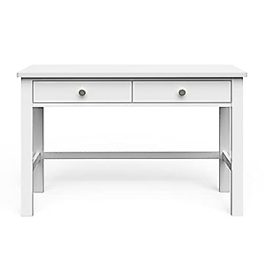 Child Craft Forever Eclectic Harmony Writing Computer Desk with Drawers, Multipurpose Bedroom Writing Table with Storage Space, Small Wood Desk, 48 Inches (Matte White)