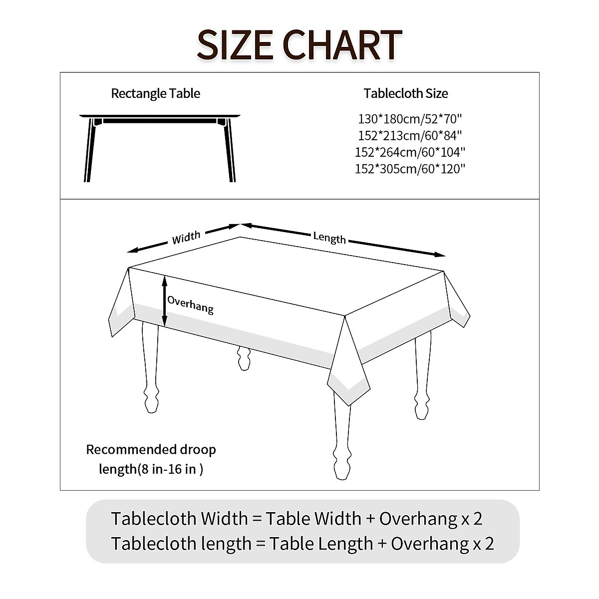 OOKSEN Table Cloth, Rectangle Clear Plastic Tablecloth Waterproof Vinyl Tablecloths Transparent Oil Spill Proof Wipeable Table Cover Protector for Kitchen Dining (Light Brown, 52" x 70")