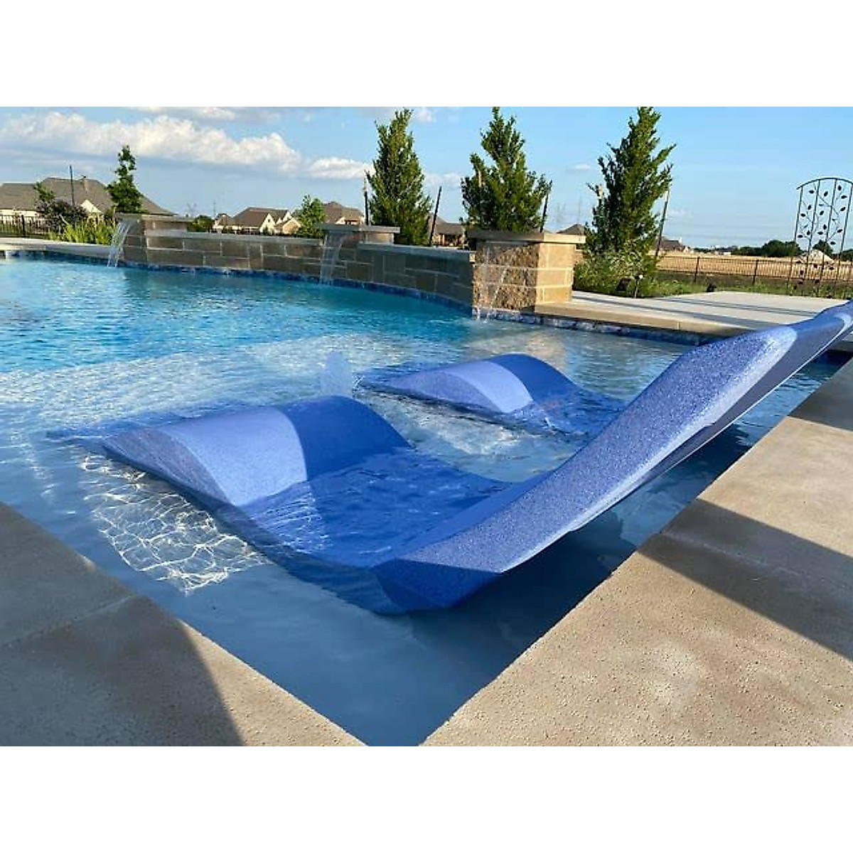 Aqua Outdoors - in-Pool Chaise Lounger - Pool & Sun Shelf Lounge Chair - Designed for Water Depths Up to 9” - Compatible with All Pool Types - Poolside & Sun Deck Tanning - Set of 2 - Coral Reef