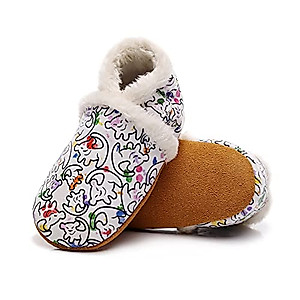 Cotton Soft Boots Walkers Infant First Snow Shoes Baby Plush Warm Girls Baby Shoes Size 7 Toddler Girl Boots (Multicolor, 12-18 Months)
