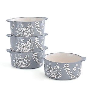 KINGSBULL HOME French Onion Soup Crocks Oven Safe Soup Bowls with Handles