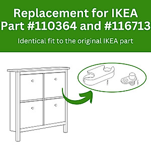 Spare Hardware Parts HEMNES Shoe Cabinet Parts Replacement for IKEA Part #110364 and #116713 (Pack of 2 Each)