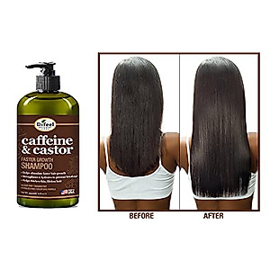 Difeel Caffeine & Castor Faster Growth Shampoo 12 oz., Made with Castor Oil for Hair Growth, Sulfate Free Shampoo
