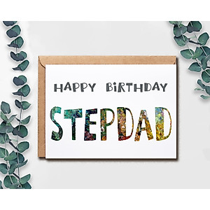 Happy Birthday Stepdad - Stepdad Birthday Card - Stepdad Card - Card For Stepdad Modern - Stepdad Birthday Card - Card For Stepdad