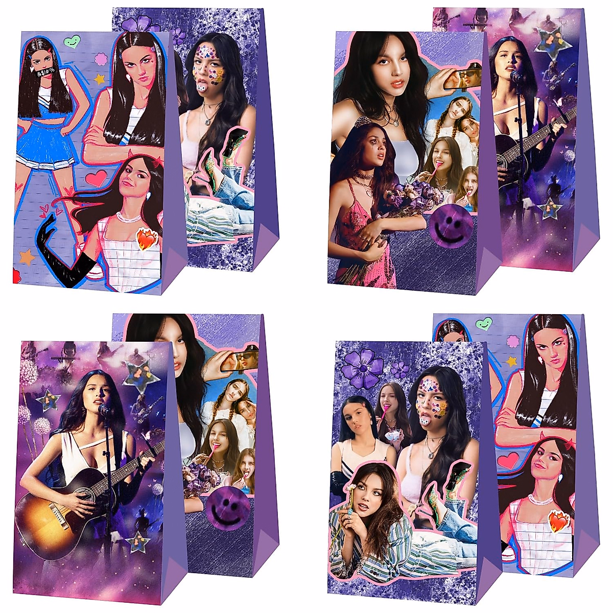 Vibbint 12pcs Olivia Party Favor Gift Bags, Olivia Birthday Party Supplies for Rodrigo Party Decorations