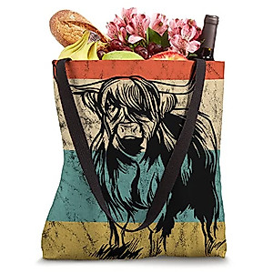 Scottish Highland Cow Highlander Cow Face Retro Vintage Tote Bag