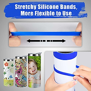 Silicone Bands for Sublimation Tumbler - 8Pcs 2 Sizes, 2 Pcs Heat Gloves for Sublimation, 1 Piece Heat Tape for Sublimation, Sublimation Accessories and Supplies