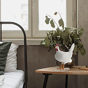 RQPQBO 2023 New Chicken Lamp with Egg in Butt Funky LED Chicken Egg Lamp Resin Chicken Lights Table Decor Funny Chicken Desk Lamp Lifelike Unique Lamps for Home Bedroom Living Room Decor (A)