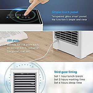Personal Air Cooler, Portable Evaporative Conditioner with 3 Speeds Touch Screen Cooling Fan, Air Conditioner Fan for Home, Room, Office, Car, Camping…