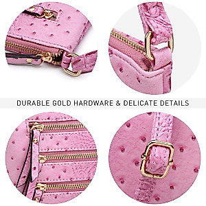 Dasein Crossbody Purse for Women Vegan Leather Shoulder Handbags Messenger Bags with Multi Zipper Pockets