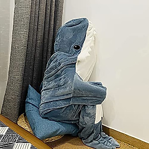 Shark Blanket Hoodie for Adult - Super Soft and Cozy Flannel Hoodie, Wearable Shark Blanket Adult & Shark Sleeping Bag (S | Suit for Height 58~62Inch) (M | Suit for Height 62~66Inch)