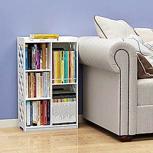 Rerii Bookcase, Small Bookshelf, Kids Book Case Open Shelf with 5 Cube Storage Organizer for Bedroom Living Room Office, White