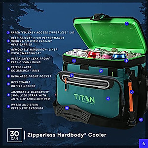 Arctic Zone Titan Deep Freeze 30 Can Zipperless HardBody Cooler, Pine